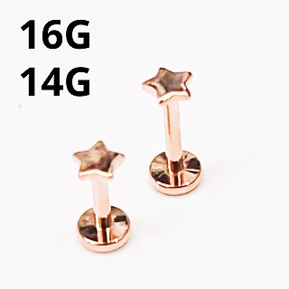 【楽天市場】PG ボディピアス ピンクゴールド スターインターナルラブレット【 16G 14G】(6，8)mm★メール便翌日到着300円★：原宿Vip