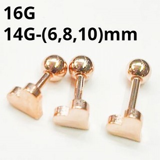 【楽天市場】PG ボディピアス ピンクゴールド ハートバーベル 【16G 14G】6mm★メール便翌日到着300円★：原宿Vip