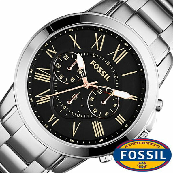 【楽天市場】フォッシル腕時計 FOSSIL時計 FOSSIL 腕時計 フォッシル 時計 グラント GRANT メンズ ブラック FS4994 ...