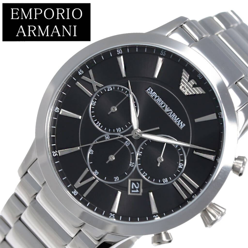 【楽天市場】エンポリオ アルマーニ 腕時計 EMPORIO ARMANI 時計 ジョバンニ GIONANNI メンズ ブラック AR11208 ...