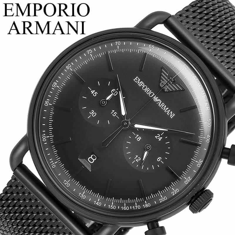【楽天市場】EMPORIO ARMANI 腕時計 エンポリオ アルマーニ 時計 アビエイター AVIATOR メンズ ブラック AR11264 ...