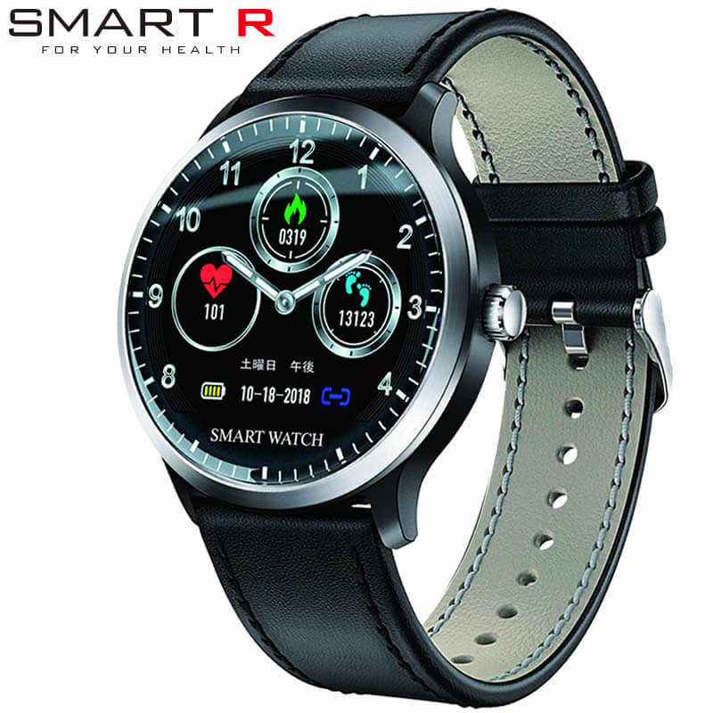 【楽天市場】スマートR 腕時計 SMART R 時計 ラウンド デザイン iphone対応 Android対応 生理周期測定 通知機能 NY-08 ブラック ユニセックス 腕時計 液晶 充電式 ...