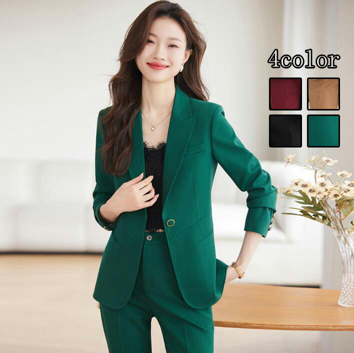 【楽天市場】送料無料 フォーマル 通勤 OL 女性 ビジネススーツ 制服 2点セット「上着+パンツ」 レディーススーツ 結婚式 カジュアルスーツ 司会 二次会リクルートスーツ 大人気 宴会 ...