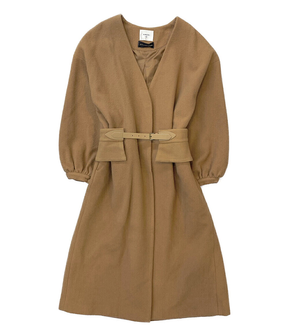 【楽天市場】【中古】 アメリ コート 2WAY ノーカラーベルトコート キャメル レディース SIZE M AMERI：rehello by BOOKOFF
