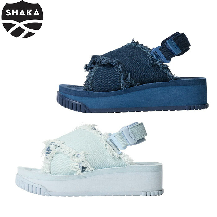 【楽天市場】【SALE 20％OFF】SHAKA（シャカ）NEO FIESTA PLATFORM DENIM SK319 厚底デニムサンダル ...