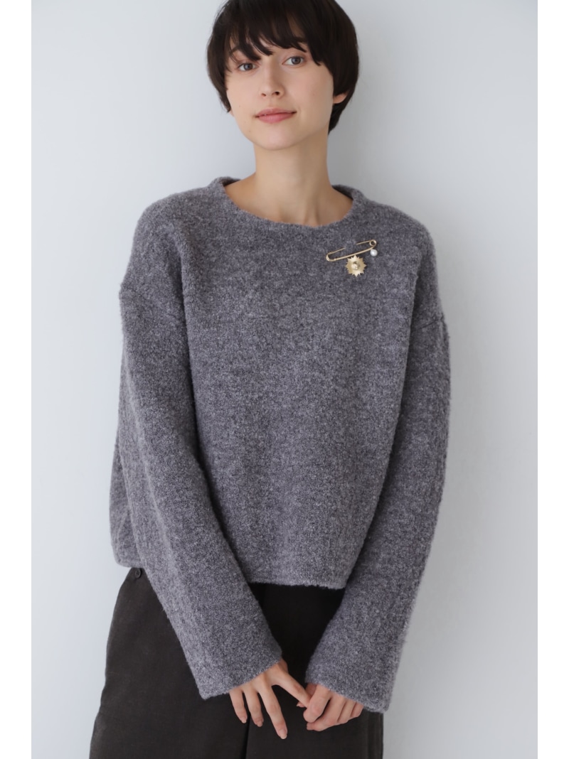 【楽天市場】【SALE／20%OFF】 接結ブークレニットプルオーバー human woman ヒューマン ウーマン トップス ニット グレー ...