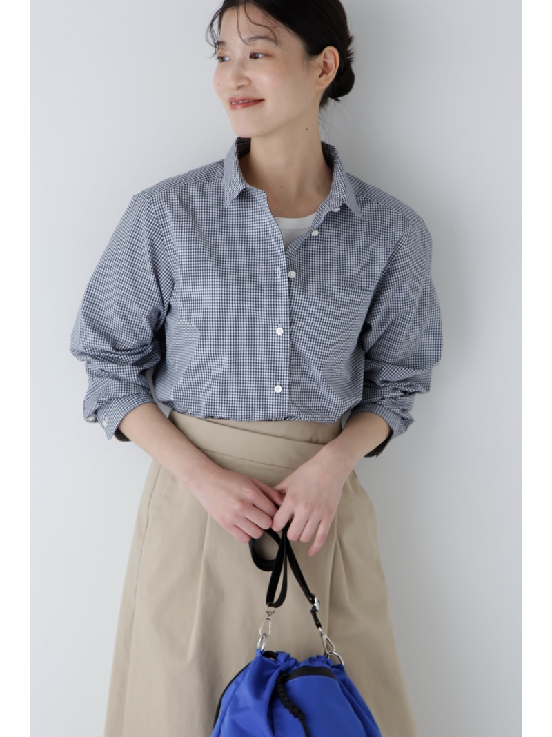 【楽天市場】ベーシックカラーギンガムシャツ human woman ヒューマン ウーマン トップス シャツ・ブラウス ネイビー グレー【送料 ...