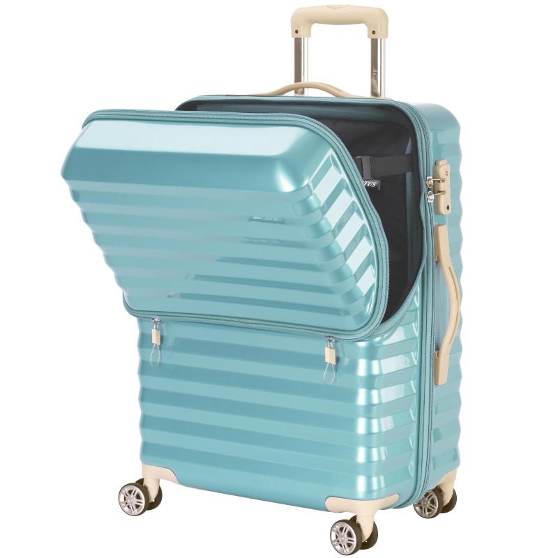 【楽天市場】[アクタス] スーツケース キャリーケース フロントオープン 機内預入可能 56.5L 63cm 3.6kg：フムズ