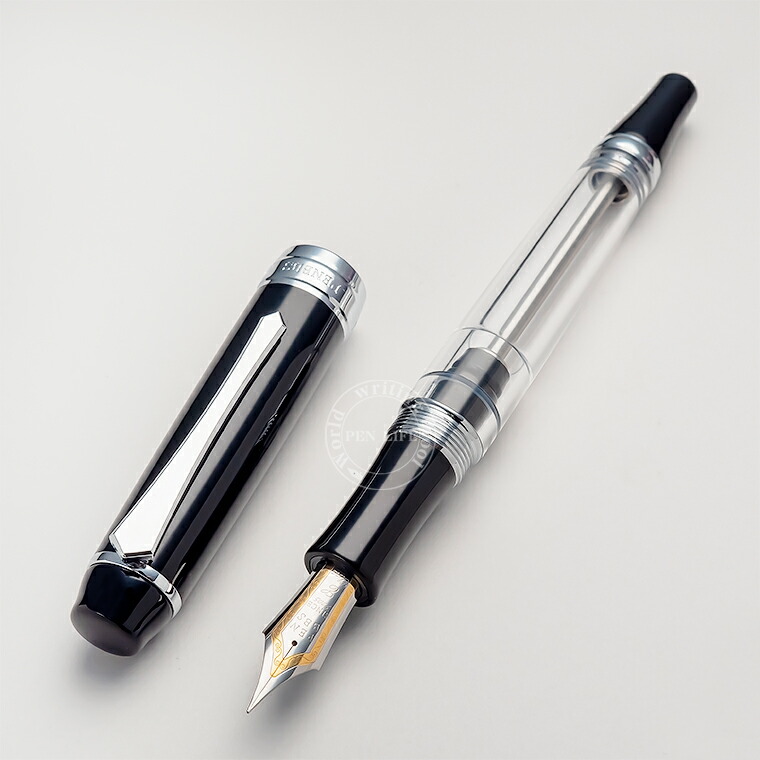 【楽天市場】【PBS66】【PENBBS】 簡単操作 大容量 デモンストレーター 万年筆 ブラック EF(極細字) プランジャー吸入機構式 ...