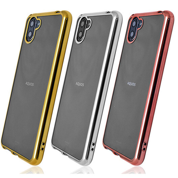 【楽天市場】AQUOS R3 メタリックバンパー ソフトクリアケース SH-04L/SHV44/808SH sharp シャープ ケース ...
