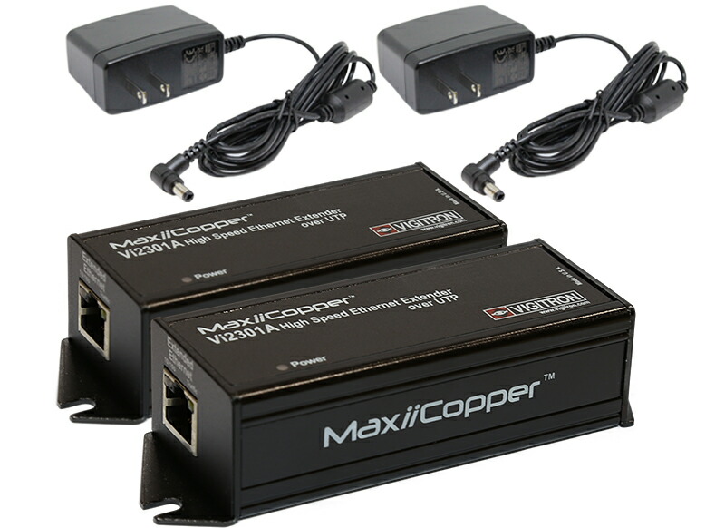 【楽天市場】【送料無料：ハイテクインター公式オンラインストア】LAN延長セット[MaxiiCopper Vi2301A×2台 ACアダプタ付き]【RCP】：ハイテクインターダイレクト