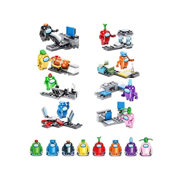 【楽天市場】アモングアス Among Us 8体セット ブロック ビルディングセット フィギュア 人形 ドール プレイセット グッズ 人気 ...