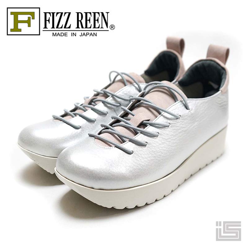 【楽天市場】【new】FIZZ REEN フィズリーン 0617 Silver シルバー 銀 ゴム紐スリッポン 厚底 カジュアル 日本製 本革 3E ウレタンスポンジカップインソール ...