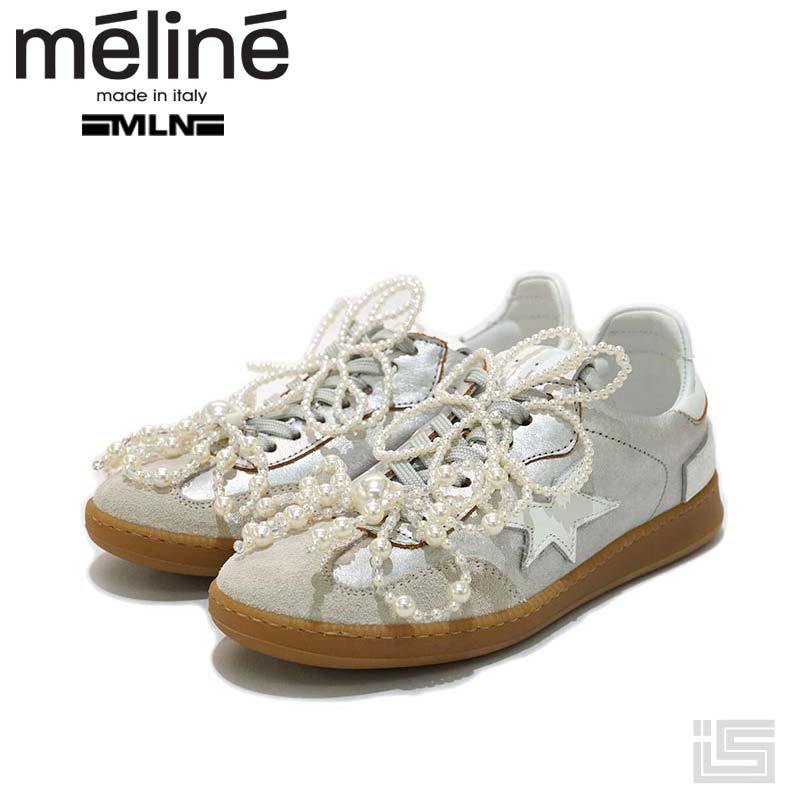 【楽天市場】【New Arrivals】MELINE メリーヌ 526 Silver シルバー パールアクセサリーが可愛いスニーカー ...