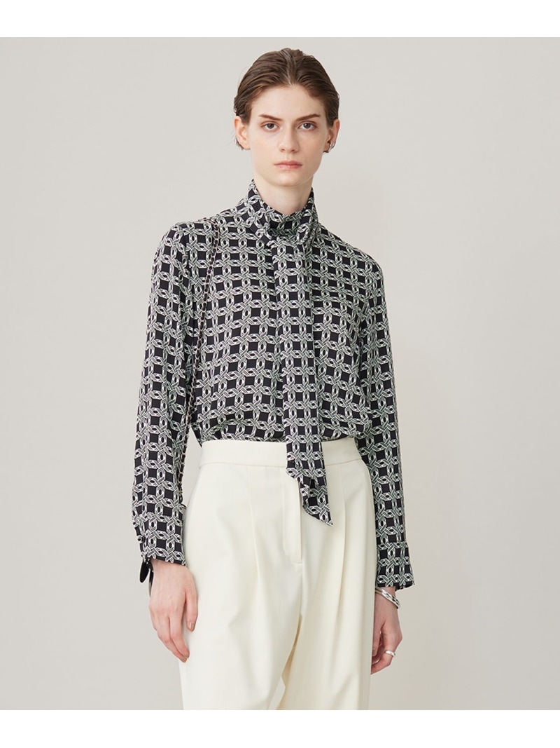 【楽天市場】【洗える】レトロウォールペーパープリント ブラウス ICB L アイシービー トップス シャツ・ブラウス ホワイト【送料無料】[Rakuten Fashion]：ICB