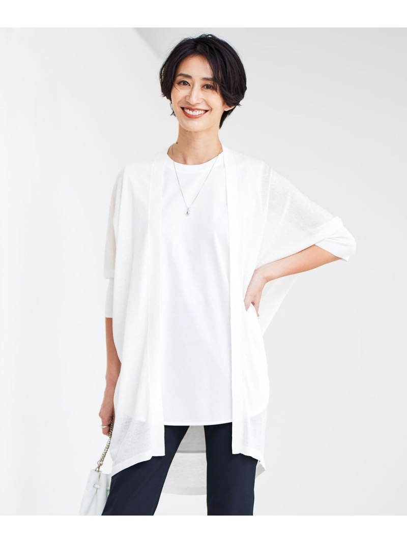 【楽天市場】【洗える】 リネンポリエステルハイゲージ カーディガン ICB アイシービー トップス カーディガン ホワイト ブラック【送料無料】[Rakuten Fashion]：ICB