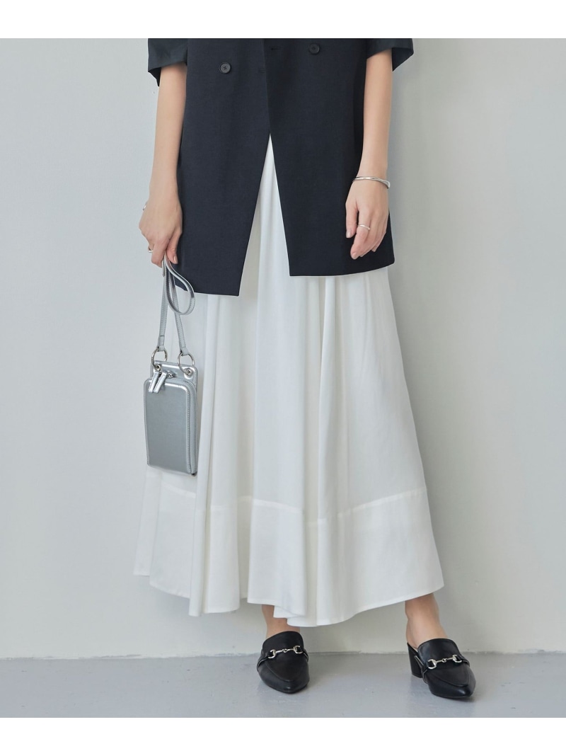 【楽天市場】【SALE／40%OFF】【洗える】レーヨンシルクローン フレアスカート ICB L アイシービー スカート ロング・マキシスカート ホワイト グレー【RBA_E】【送料無料 ...