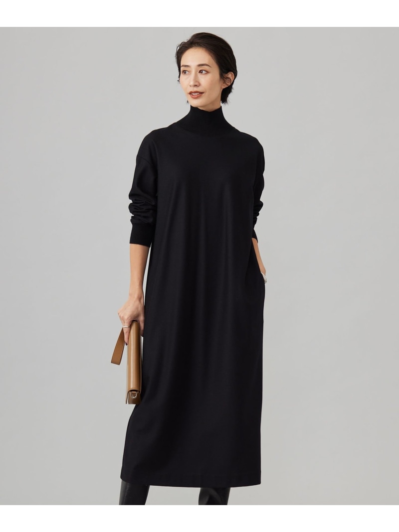 【楽天市場】ウールナイロンツイルジャージ ハイネックワンピース ICB アイシービー ワンピース・ドレス ドレス ブラック ブルー【送料無料】[Rakuten Fashion]：ICB