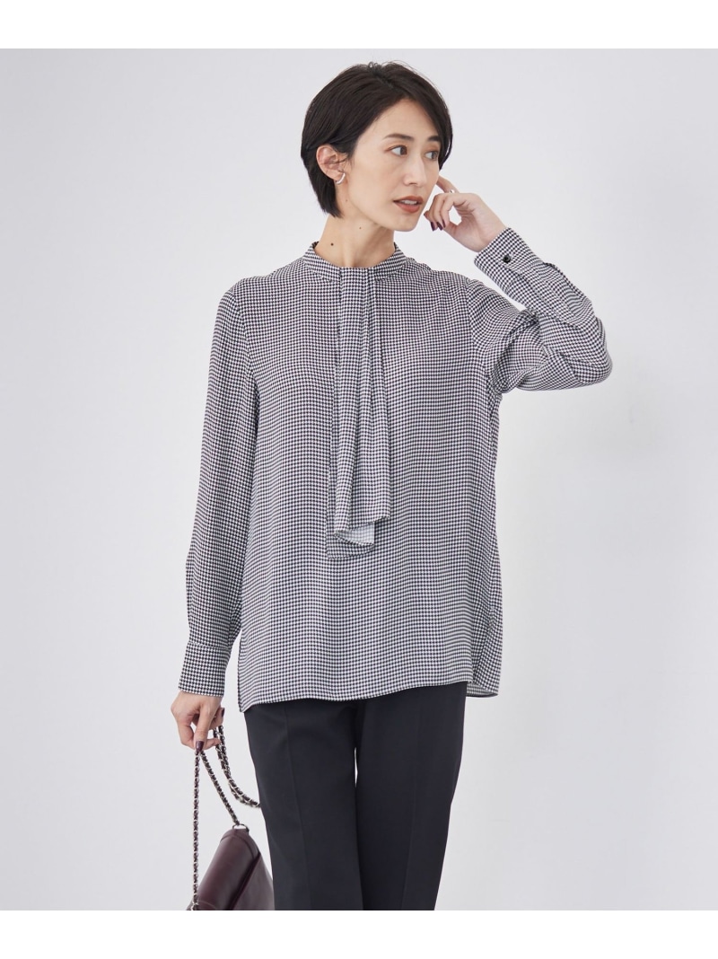 【楽天市場】【接触冷感・UVケア・速乾・洗える】BackSatinAmunzen スカーフタイブラウス ICB L アイシービー トップス シャツ・ブラウス ブラック ホワイト【送料無料 ...