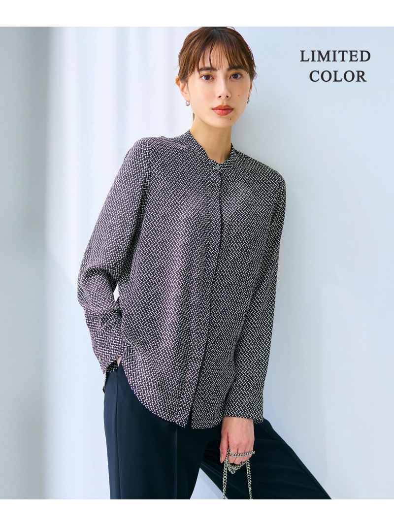 【楽天市場】【接触冷感・UVケア・速乾・洗える】BackSatinAmunzen バンドカラーブラウス ICB L アイシービー トップス シャツ・ブラウス ブラック ホワイト【送料無料 ...