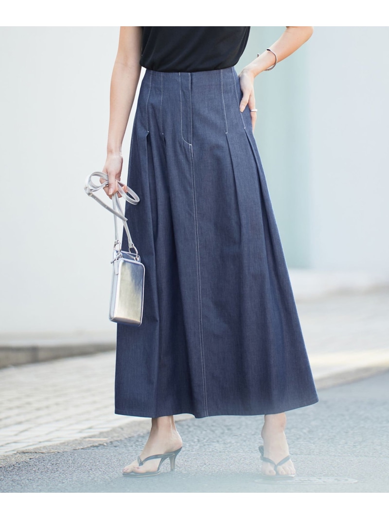 【楽天市場】【SALE／30%OFF】【洗える】PlaX コットンソフトデニムスカート ICB L アイシービー スカート その他のスカート ブルー ホワイト【RBA_E】【送料無料 ...