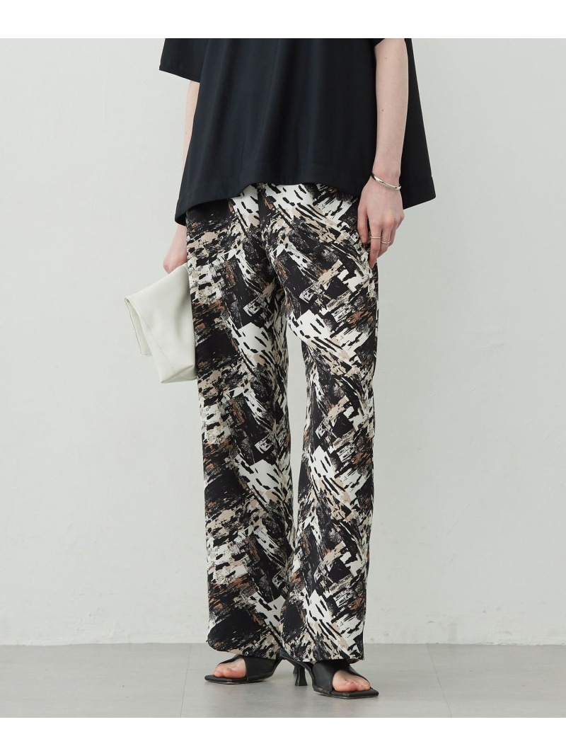 【楽天市場】【洗える】 ブラッシュプリント ワイドパンツ ICB アイシービー パンツ その他のパンツ ブルー ホワイト【送料無料】[Rakuten Fashion]：ICB