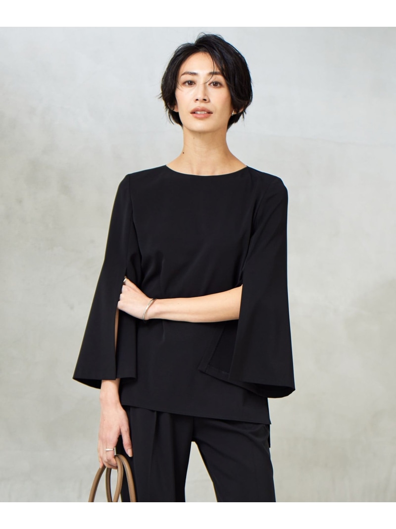 【楽天市場】【新色追加・防シワ・速乾・洗える】Fied スリットスリーブブラウス ICB アイシービー トップス シャツ・ブラウス ブルー ブラック ネイビー【送料無料】[Rakuten ...