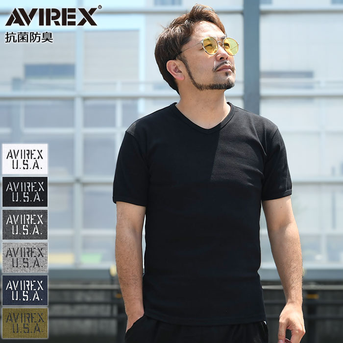 【楽天市場】【ポイント10倍】アビレックス AVIREX Tシャツ 半袖 メンズ デイリー リブ Vネック ( AVIREX Daily Rib V Neck S/S Tee ティーシャツ T ...