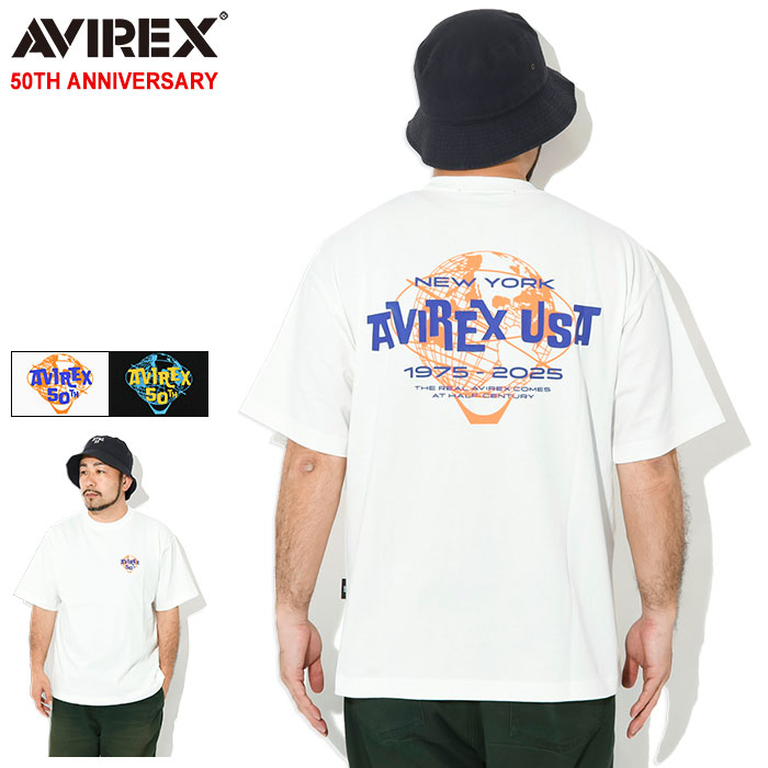 【楽天市場】【ポイント10倍】アビレックス AVIREX Tシャツ 半袖 メンズ アビレックス USA ( AVIREX Avirex USA S/S Tee 50TH ANNIVERSARY ...