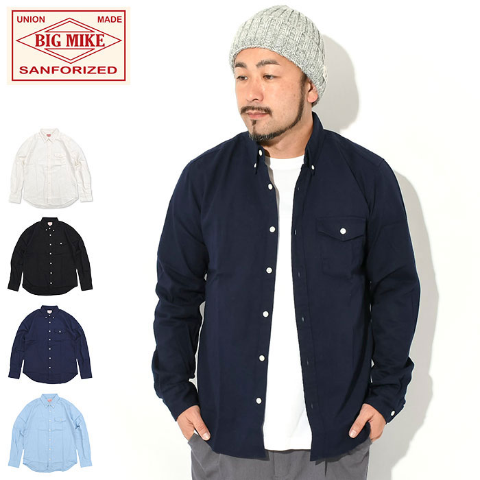 【楽天市場】ビッグマイク BIG MIKE シャツ 長袖 メンズ オックス ボタンダウン フラップ ポケット ( BIG MIKE OX ...