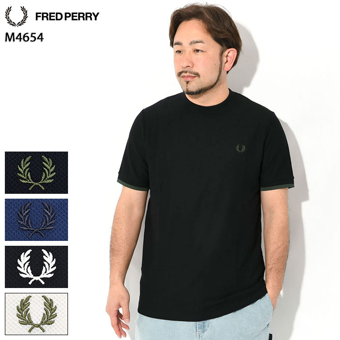 【楽天市場】フレッドペリー FRED PERRY Tシャツ 半袖 メンズ ティップド カフ ピケ ( FREDPERRY M4654 Tipped Cuff Pique S/S Tee ティー ...