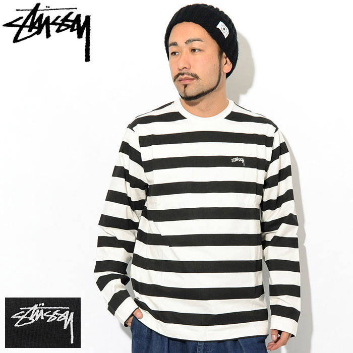【楽天市場】ステューシー STUSSY カットソー 長袖 メンズ Printed Stripe ( stussy crew ボーダー Tシャツ ...