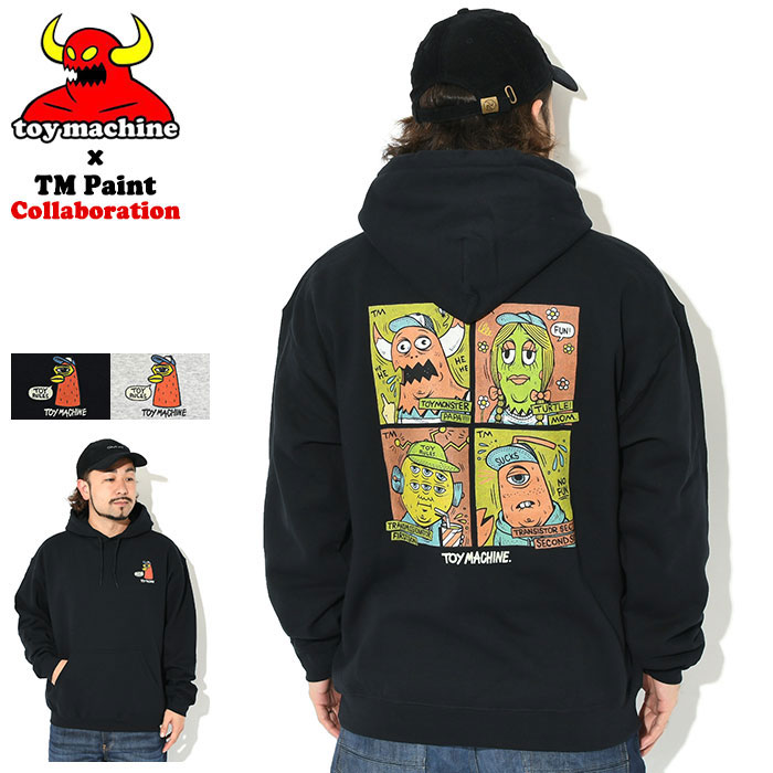 【楽天市場】トイマシーン TOY MACHINE パーカー プルオーバー メンズ TM ペイント トイマシーン ファミリー スウェット コラボ ...