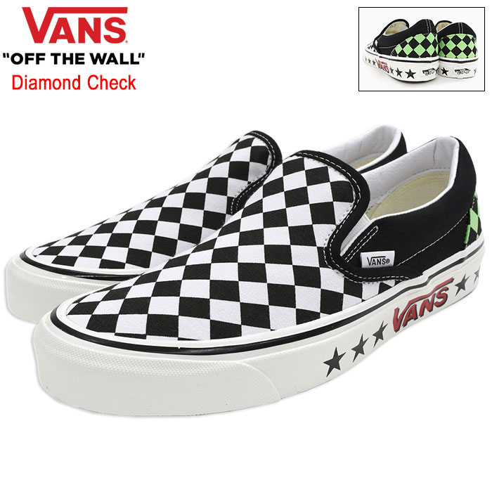 【楽天市場】バンズ VANS スニーカー メンズ 男性用 クラシック スリッポン 98 DX Black/White ダイヤモンド チェック ...