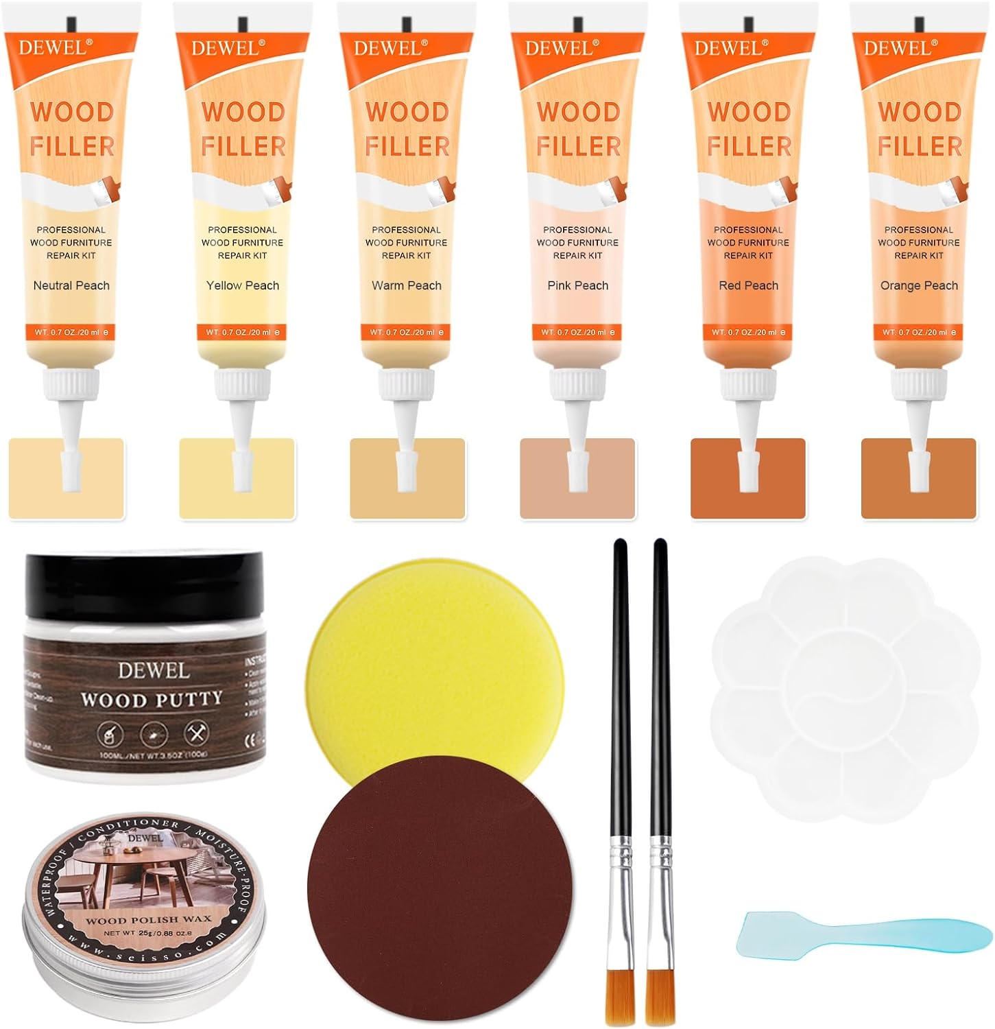 【楽天市場】期間限定5％OFF！DEWEL フローリング 傷補修 木部 床 補修 キズ隠し キズかくし キズ消し 補修クリーム パテ すり傷 床 ドア補修 傷消し 傷隠し 家具 6本セット ...