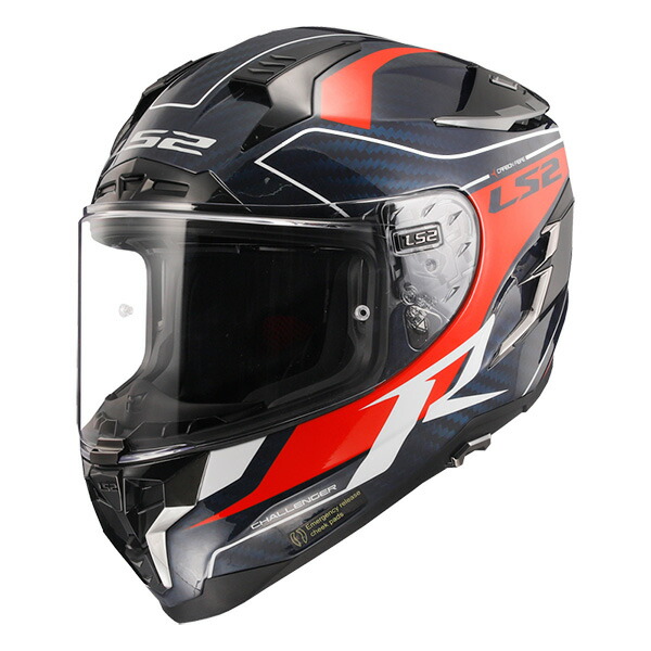 【楽天市場】【未定】LS2 HELMETS:ヘルメット CHALLENGER C GT BLUE CARBON RED Sサイズ ...