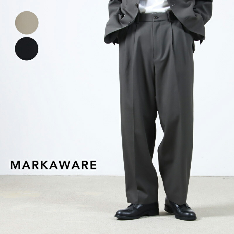 【楽天市場】MARKAWARE (マーカウェア) CLASSIC FIT DOUBLE PLEATED TROUSERS / クラシックフィットダブルプリーテッドトラウザーズ：ICORA（イコラ）