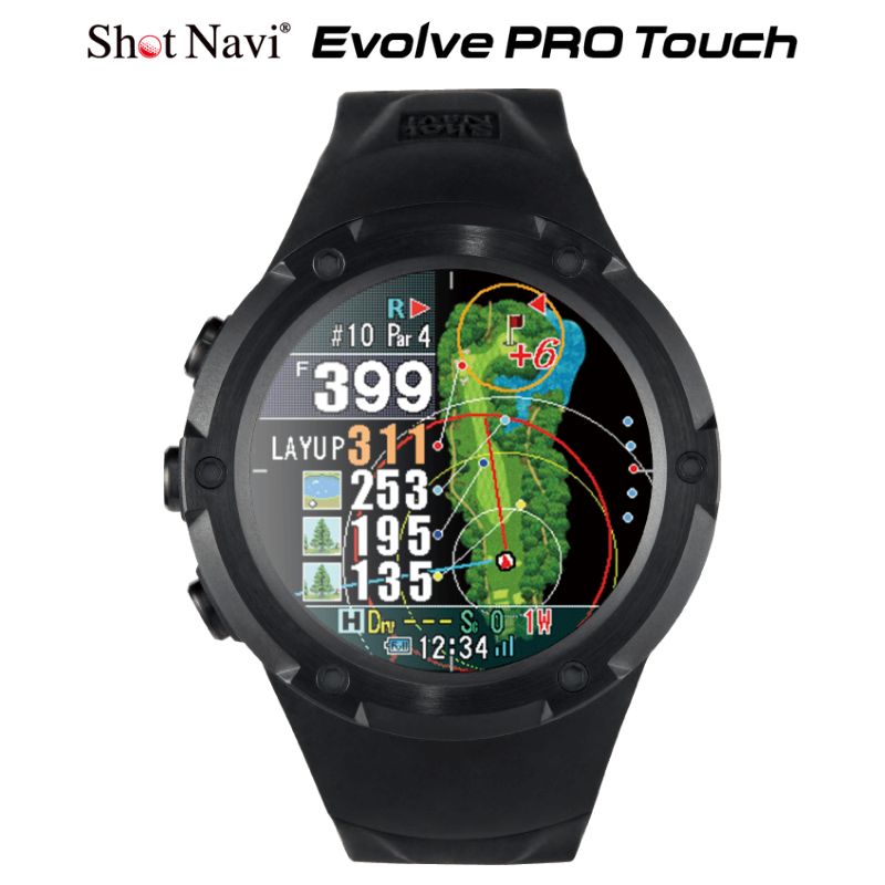 【楽天市場】ショットナビ Shot Navi Evolve Pro Touch Black（ショットナビ エヴォルヴ プロ タッチ ブラック GPSウォッチ)腕時計型 GPSゴルフナビ GPS ...