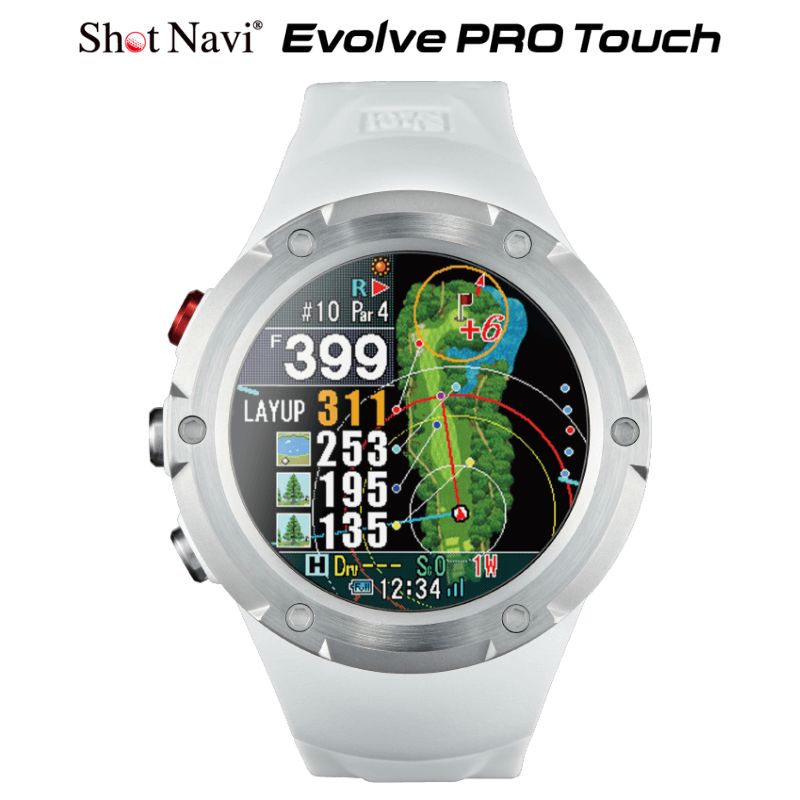 【楽天市場】ショットナビ Shot Navi Evolve Pro Touch White（ショットナビ エヴォルヴ プロ タッチ ホワイト GPSウォッチ)腕時計型 GPSゴルフナビ GPS ...