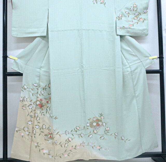 【楽天市場】【IDnet】【着物】 訪問着 雪輪に花 花植物柄 暈し 身丈約155.5cm 裄丈約62cm 23Z-2215【リサイクル】：アイディーネット