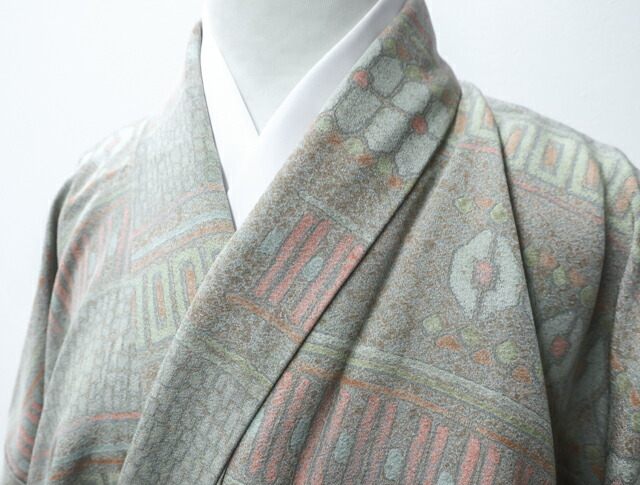 【楽天市場】\楽天スーパーセール☆最大70％OFF／【IDnet】【着物】 小紋 幾何学文様 身丈約162.5cm 裄丈約64cm 23Z-2678【リサイクル】：アイディーネット