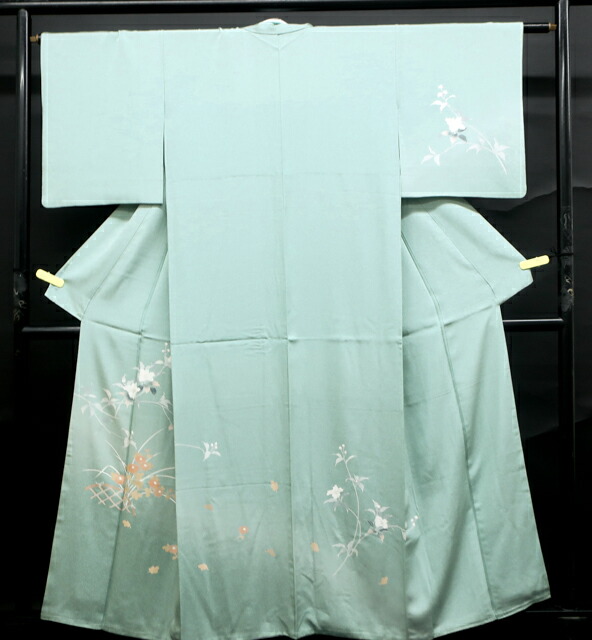 【楽天市場】ポイント5倍＆最大50%OFFセール！【IDnet】【着物】 訪問着 たたき染め 籠目に花文様 身丈約159.5cm 裄丈約62.5cm 23Z-2953【リサイクル】：アイディーネット