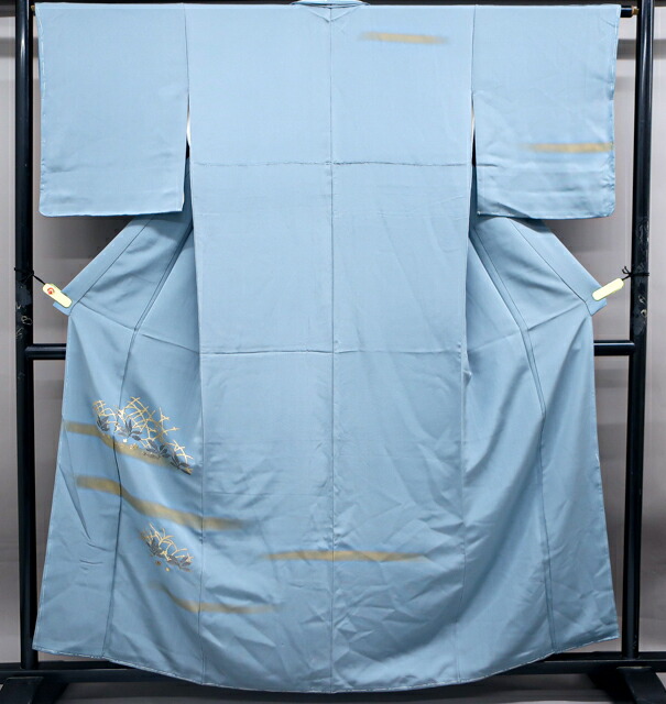 【楽天市場】【IDnet】【着物】 付下げ 金彩 横縞に葉文様 身丈約159.5cm 裄丈約66cm 23Z-3032【リサイクル】：アイディーネット