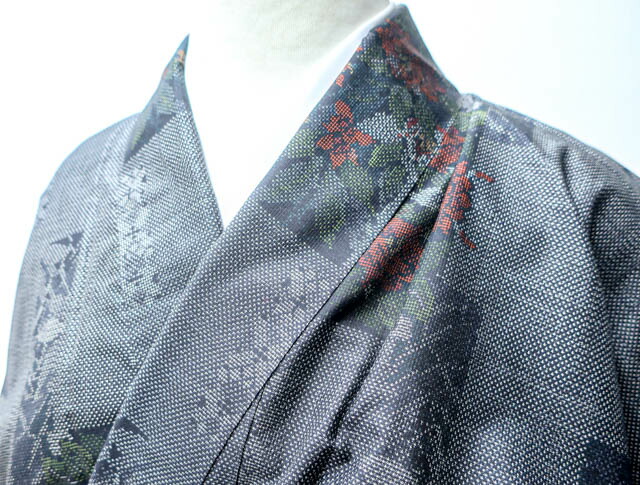 【楽天市場】【IDnet】【着物】 大島紬 短冊に薔薇文様 仕付け付き 身丈約161cm 裄丈約66.5cm 23Z-3116【リサイクル】：アイディーネット