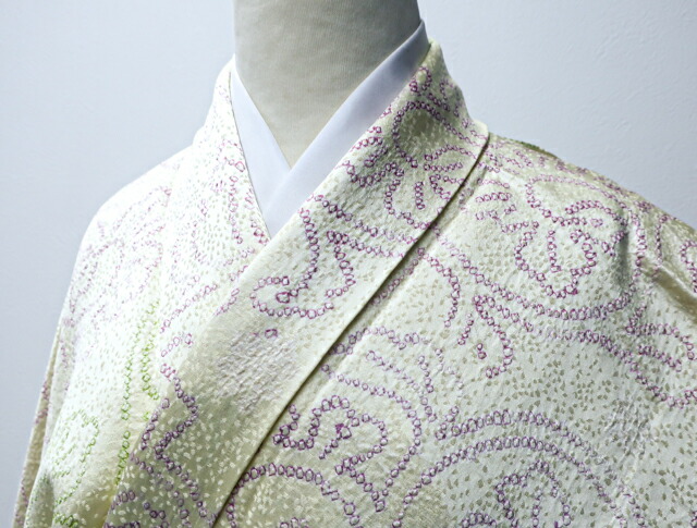 【楽天市場】【IDnet】【着物】小紋 絞り 唐花文様 身丈約162.5cm 裄丈約64cm 23Z-3432【リサイクル】：アイディーネット