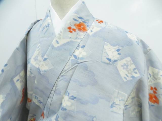 【楽天市場】BIGセール最大80％OFF【IDnet】紬 雲に花色紙模様 着物【リサイクル】【中古】【着】：アイディーネット