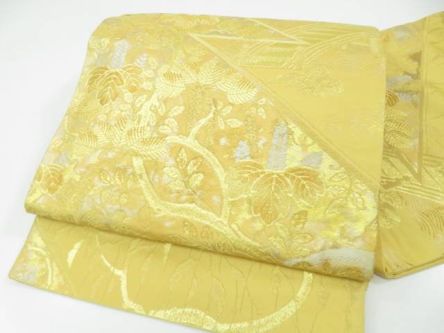 【楽天市場】最大80％OFF大感謝セール【IDnet】 袋帯 未仕立て 西陣織 裂取りに桐と橋文【リサイクル】【中古】【着】：アイディーネット