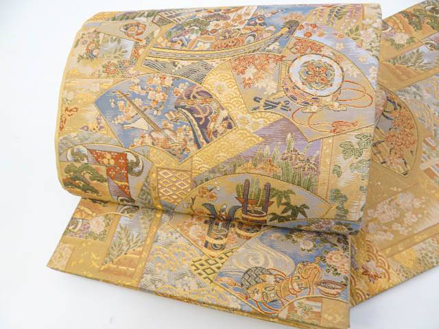 【楽天市場】\楽天スーパーセール76％OFF／【IDnet】 袋帯 地紙に船 古典文 長尺【リサイクル】【中古】【着】：アイディーネット