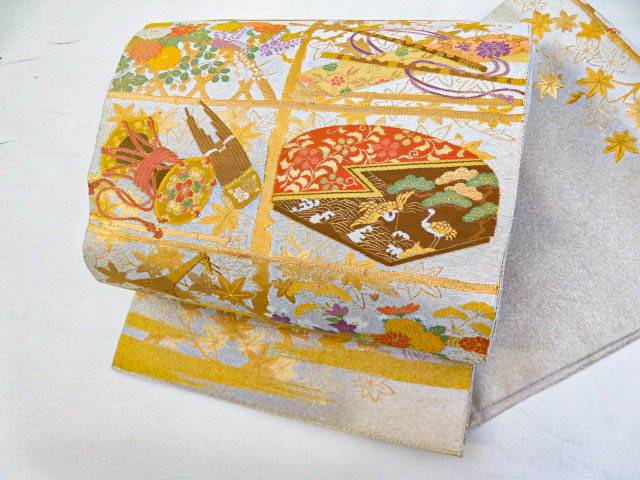 【楽天市場】楽天スーパーセール最大80％OFF【IDnet】 袋帯 爪つづれ 太鼓柄 和楽器文 長尺【リサイクル】【中古】【着】：アイディーネット