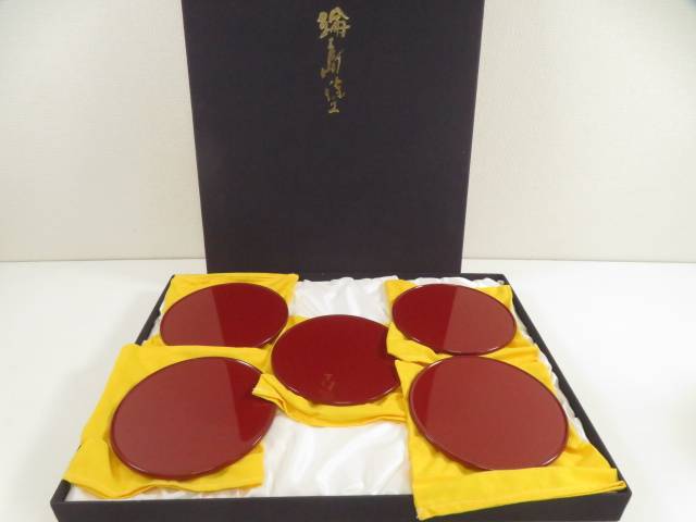 【楽天市場】最大80％OFF大感謝セール【IDnet】【IDnet】 【漆器】銘々皿5客セット 輪島塗 保護箱【中古】【道】：アイディーネット
